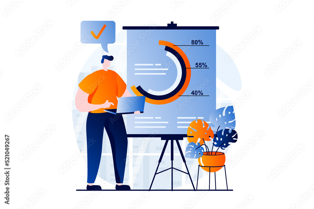 Ilustração do Stock: Data analysis concept with people scene in flat ...