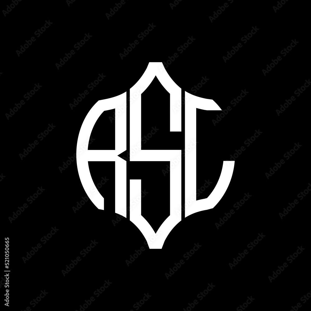 Rsl Letter Logo Rsl Best Black Background Vector Image Rsl Monogram Logo Design For