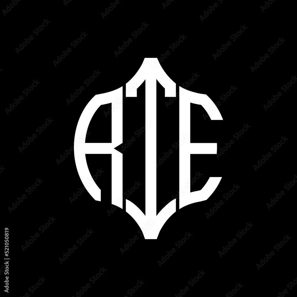 RTE letter logo. RTE best black background vector image. RTE Monogram ...