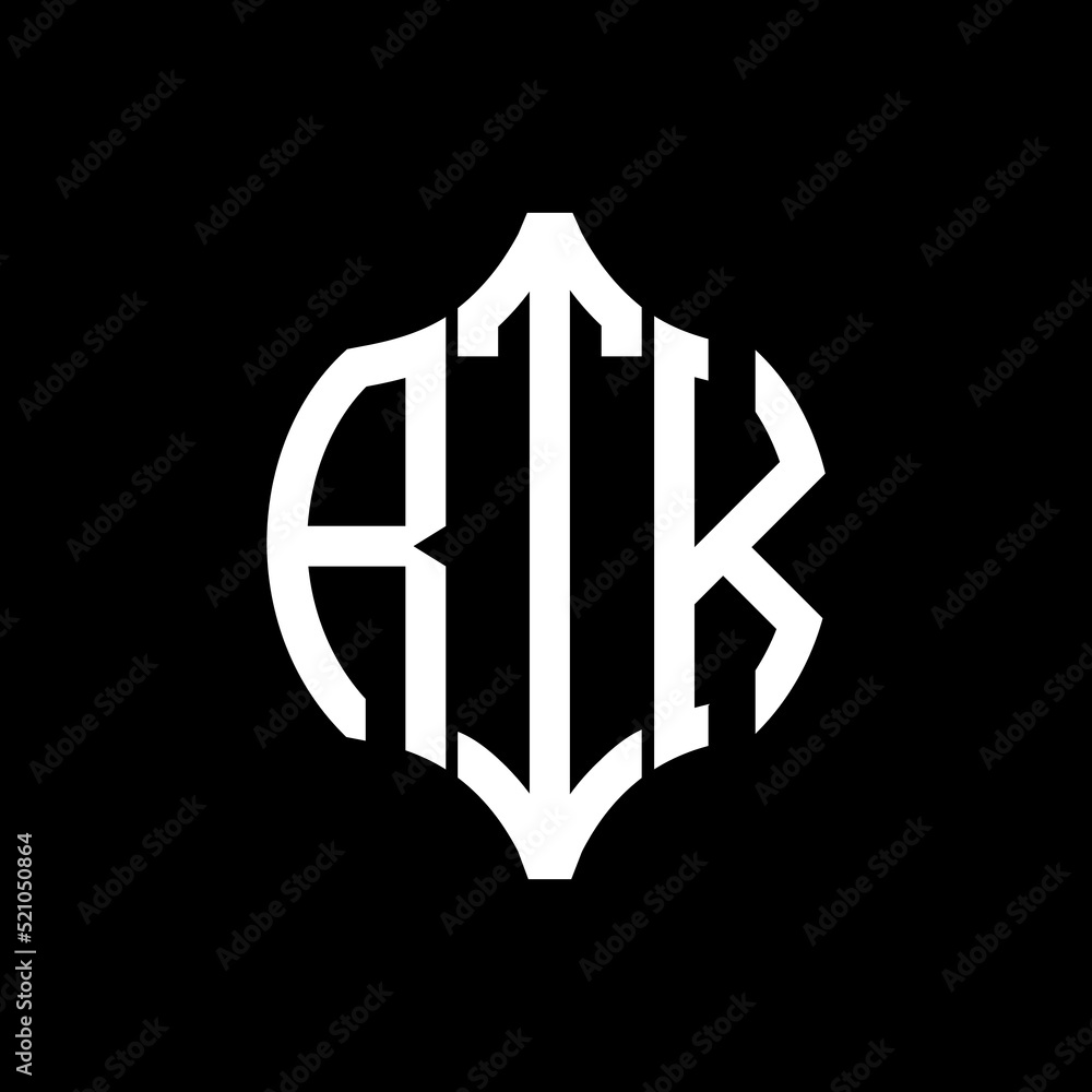 RTK letter logo. RTK best black background vector image. RTK Monogram ...