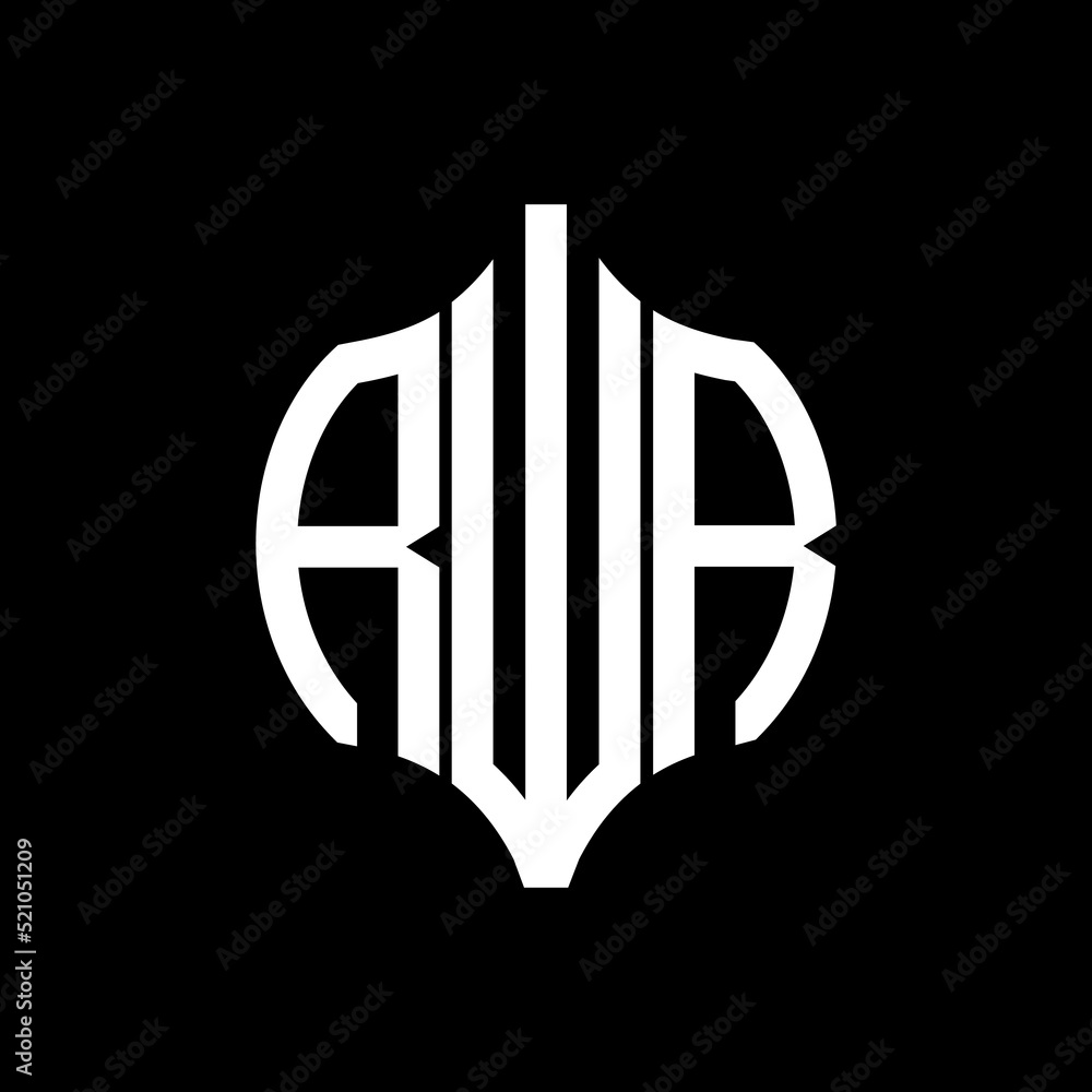 RWR letter logo. RWR best black background vector image. RWR Monogram ...