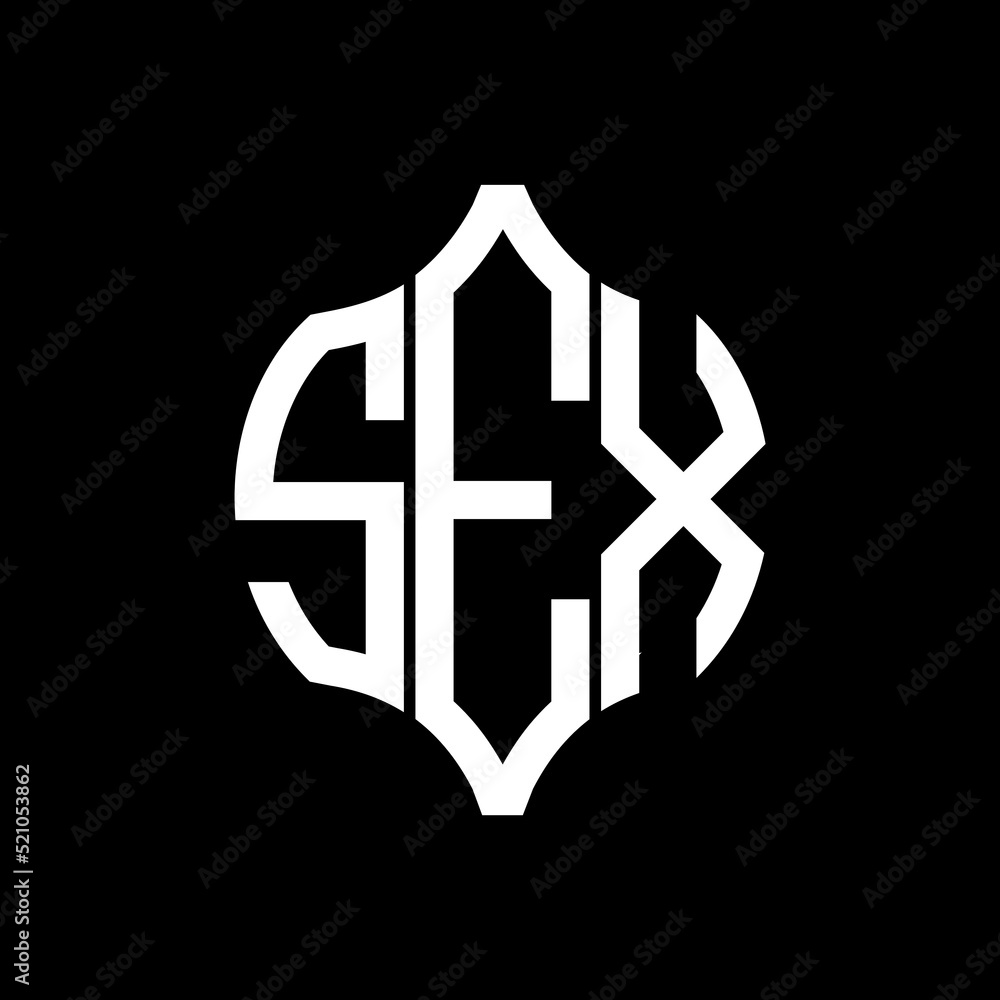 Sex Letter Logo Sex Best Black Background Vector Image Sex Monogram Logo Design For