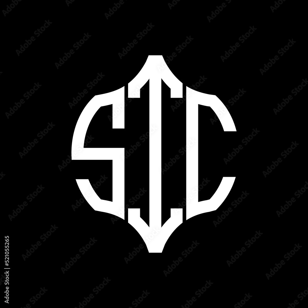 SIC letter logo. SIC best black background vector image. SIC Monogram ...