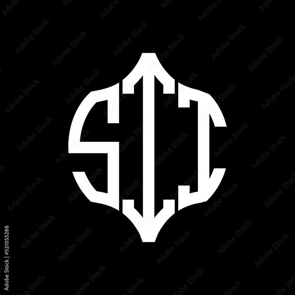 SII letter logo. SII best black background vector image. SII Monogram ...