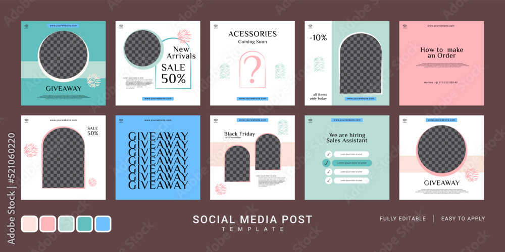 social media post feed, instagram feed, instagram template, instagram ...