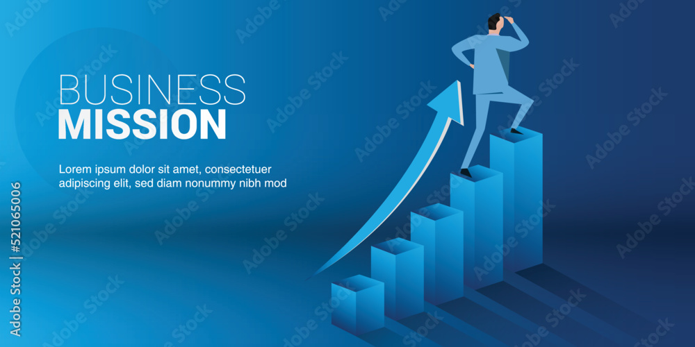 achievement business graph with arrow growth Stock Vector | Adobe Stock