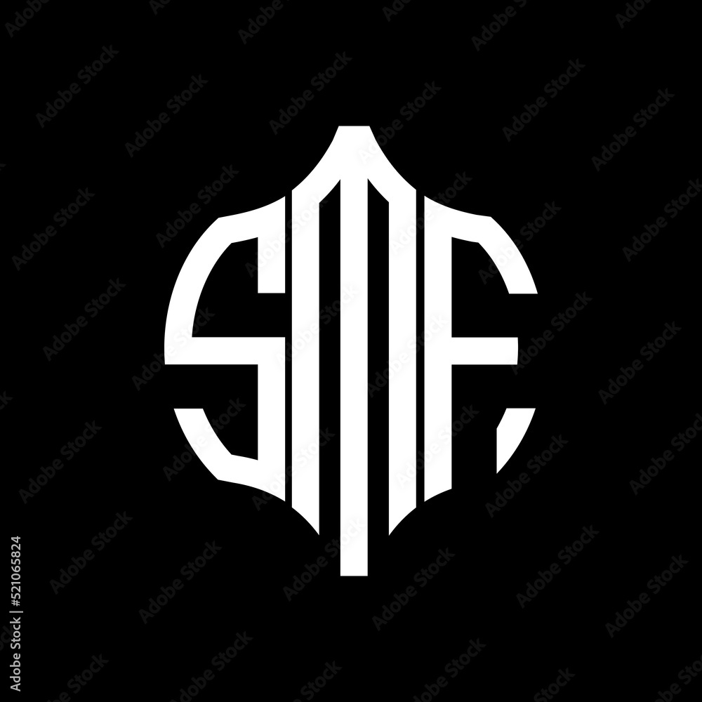 SMF letter logo. SMF best black background vector image. SMF Monogram logo design for ...