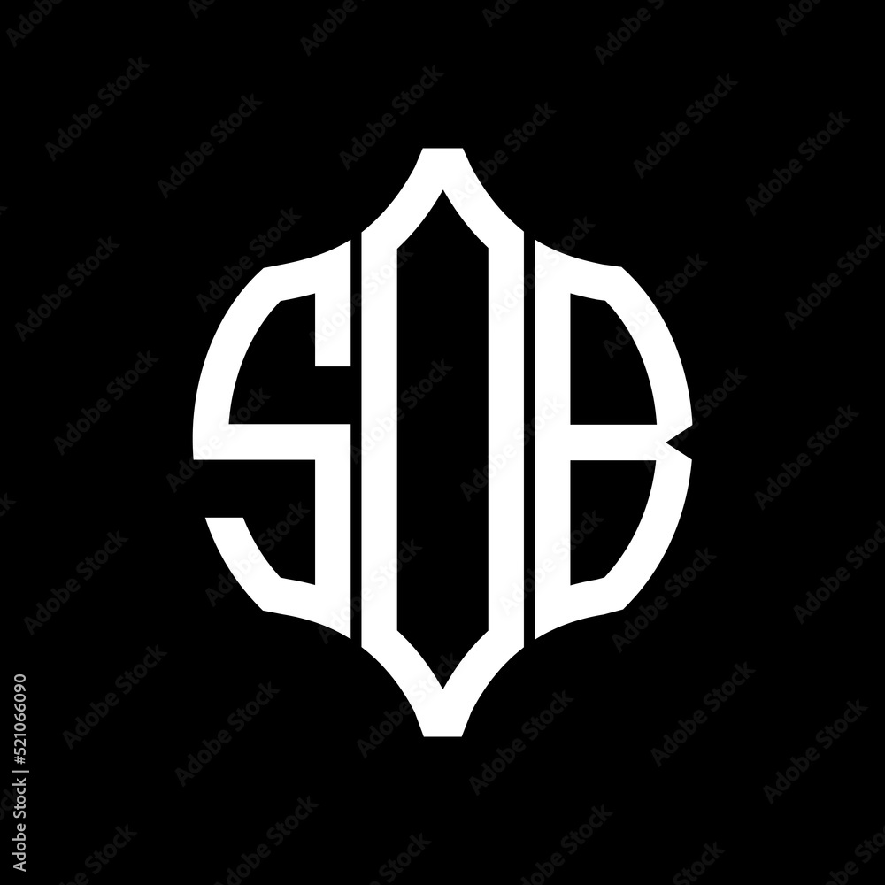 SOB letter logo. SOB best black background vector image. SOB Monogram ...