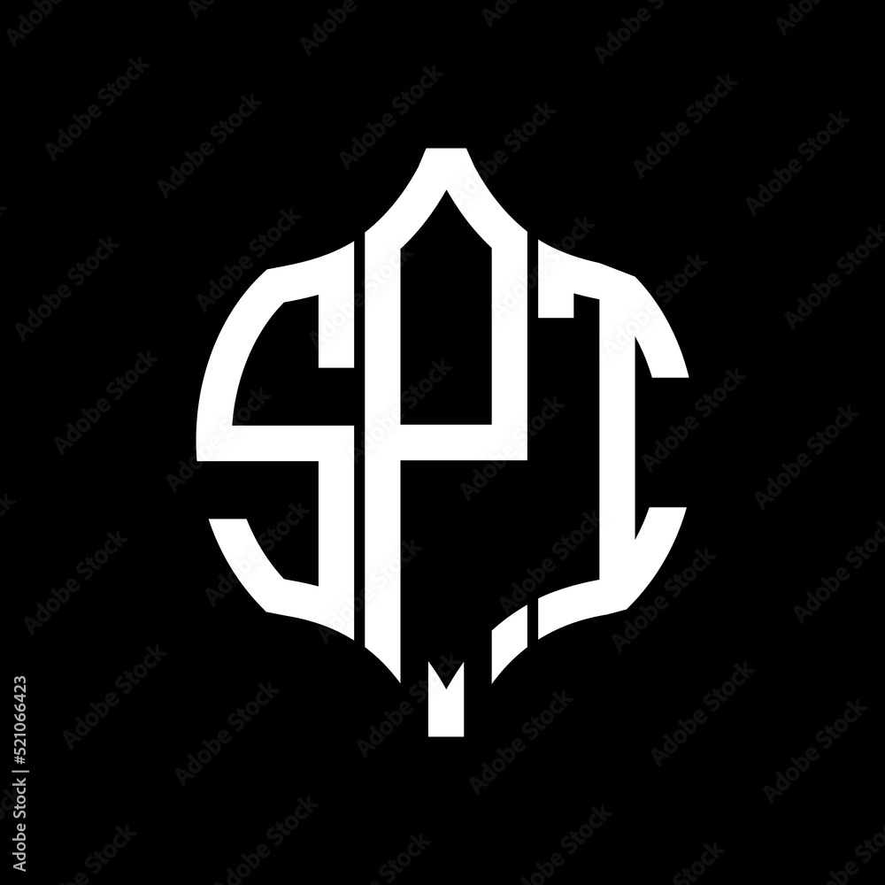 SPT letter logo. SPT best black background vector image. SPT Monogram ...
