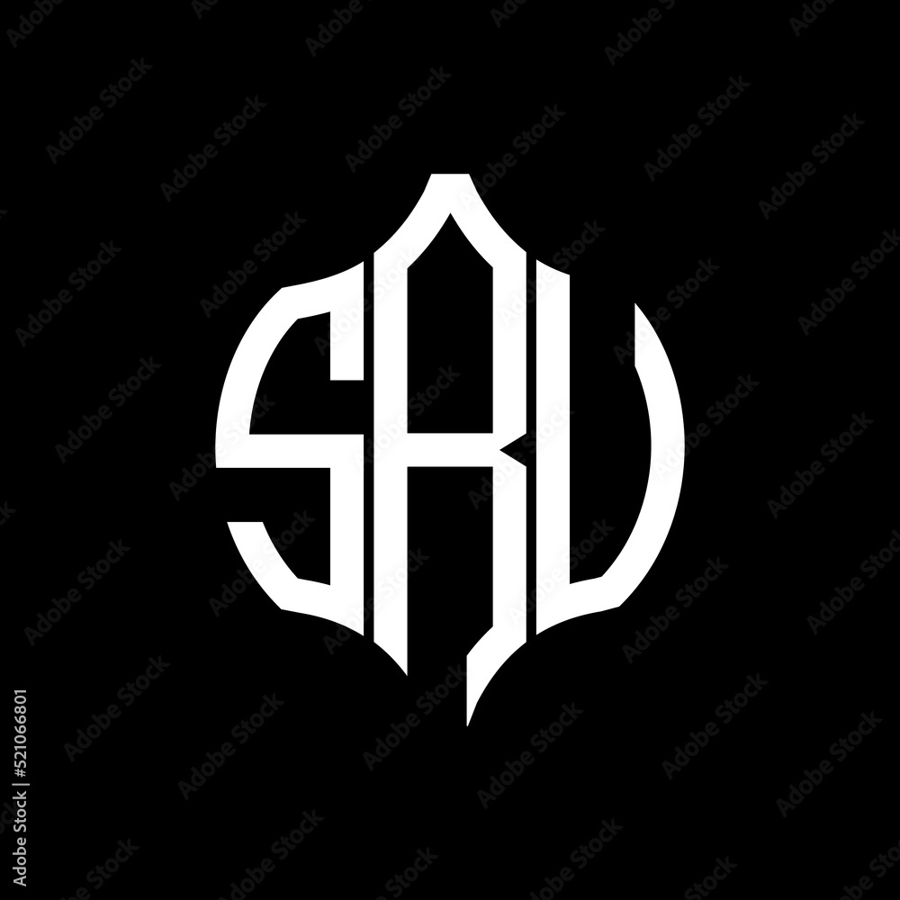 SRV letter logo. SRV best black background vector image. SRV Monogram ...