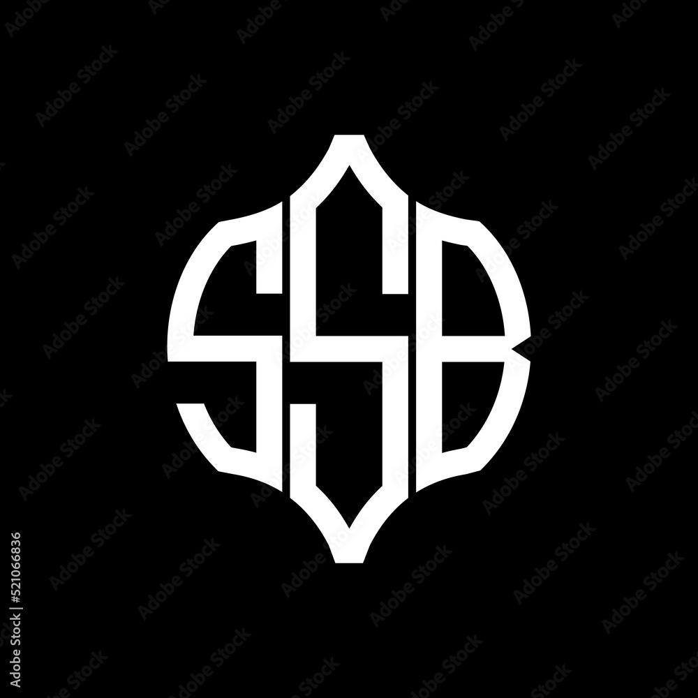 SSB letter logo. SSB best black background vector image. SSB Monogram ...