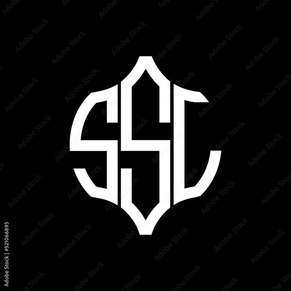 SSL letter logo. SSL best black background vector image. SSL Monogram ...