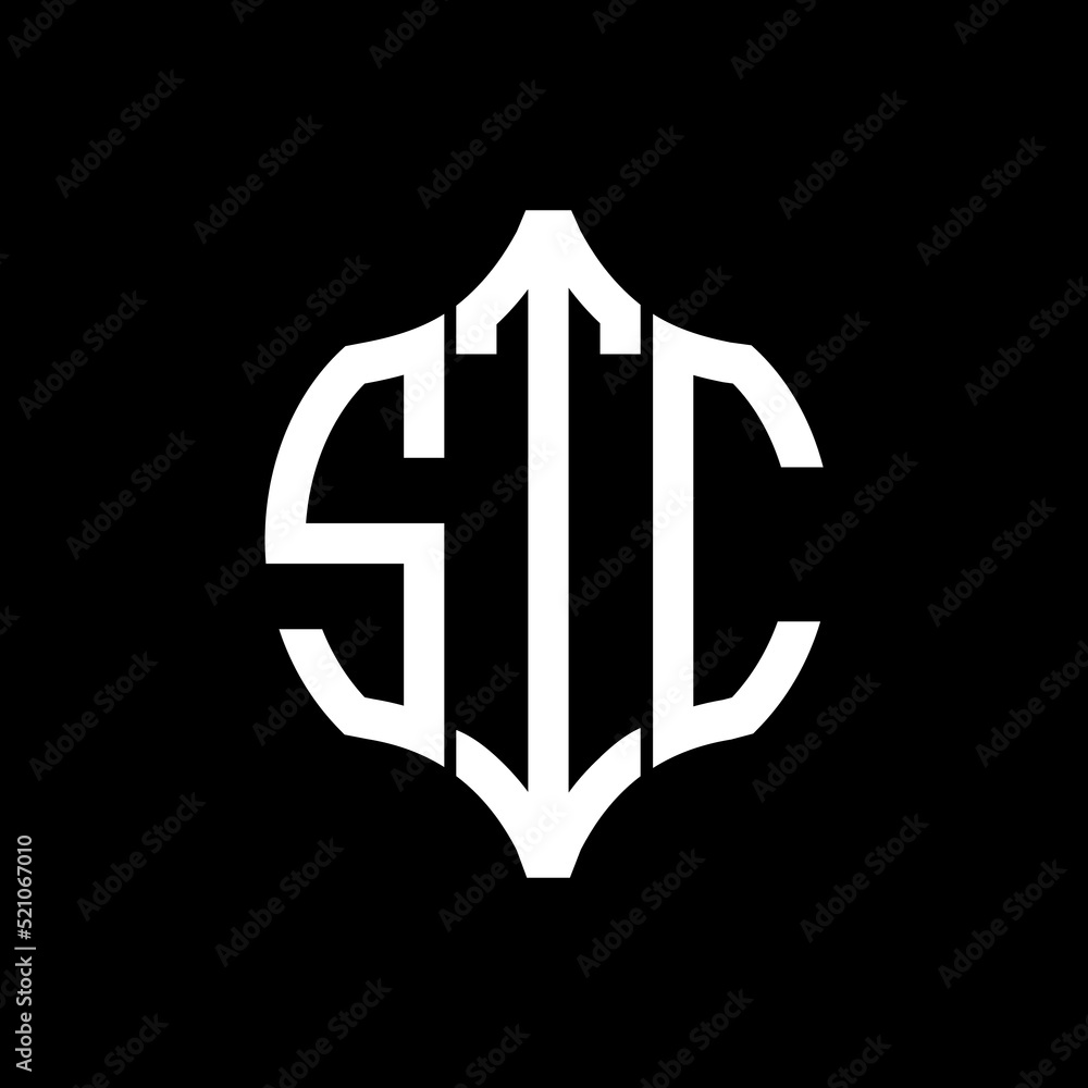 STC letter logo. STC best black background vector image. STC Monogram ...