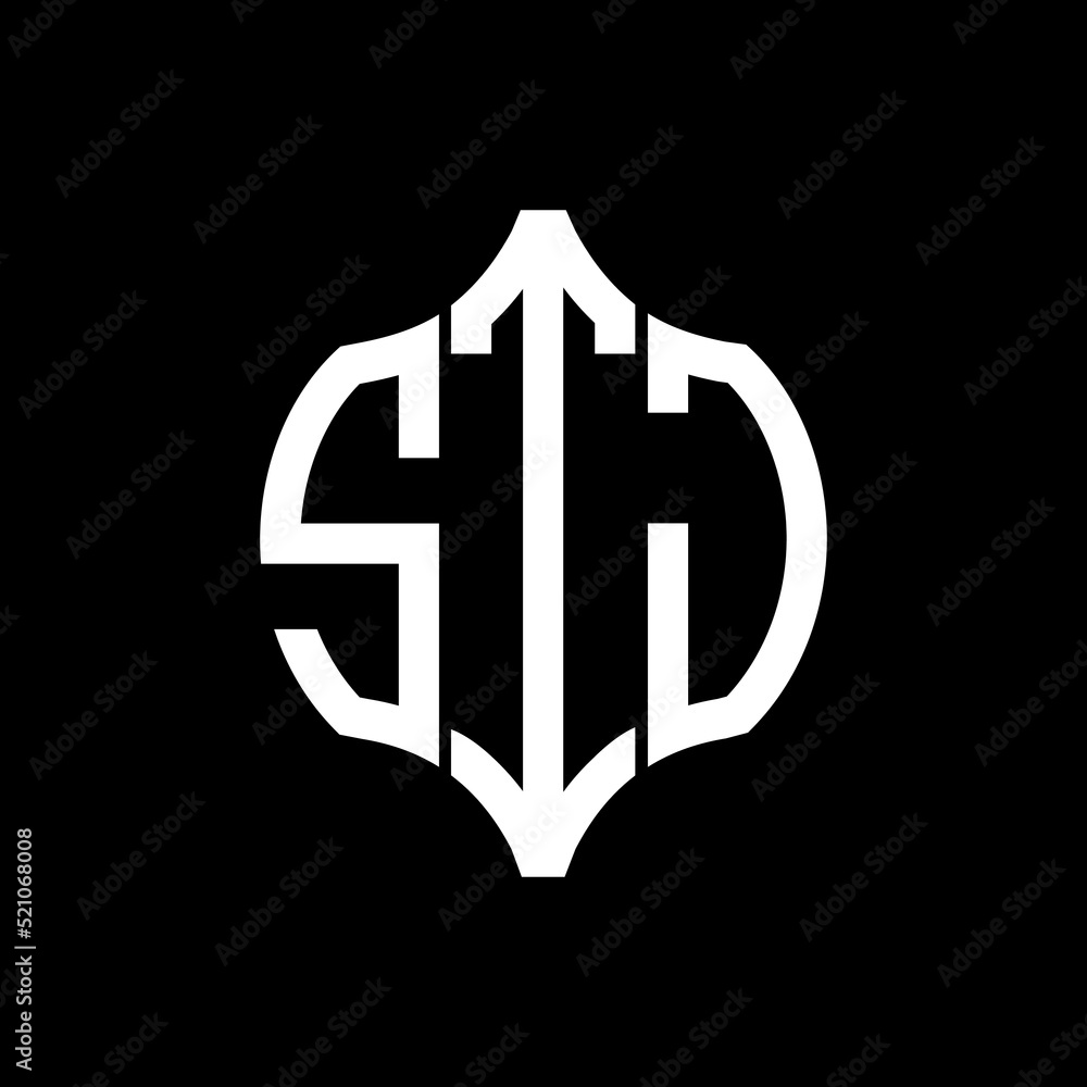 STJ letter logo. STJ best black background vector image. STJ Monogram ...