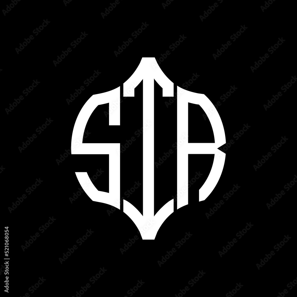 STR letter logo. STR best black background vector image. STR Monogram ...
