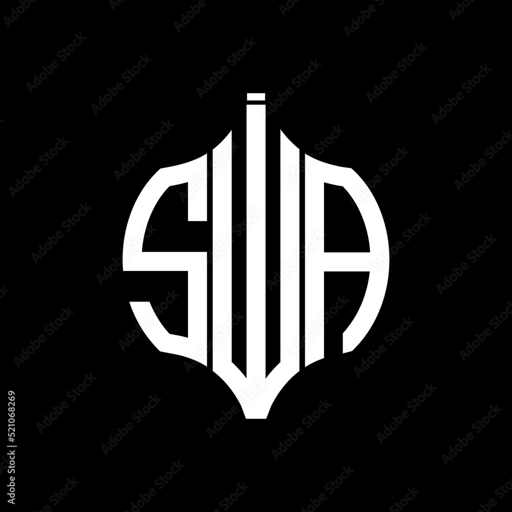 SWA letter logo. SWA best black background vector image. SWA Monogram ...