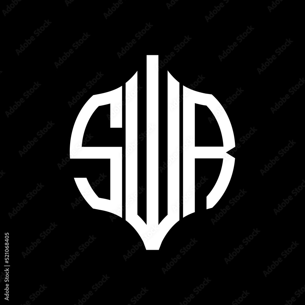 SWR letter logo. SWR best black background vector image. SWR Monogram ...