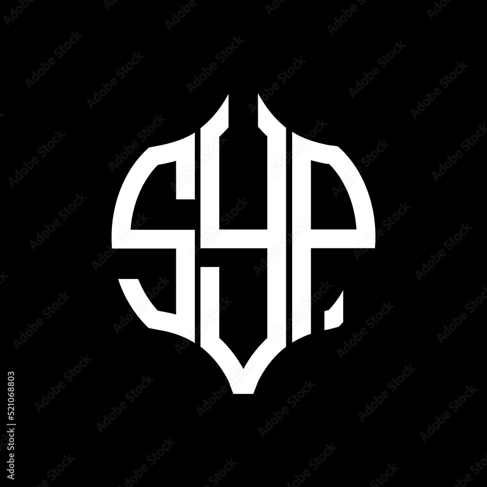 SYP letter logo. SYP best black background vector image. SYP Monogram ...
