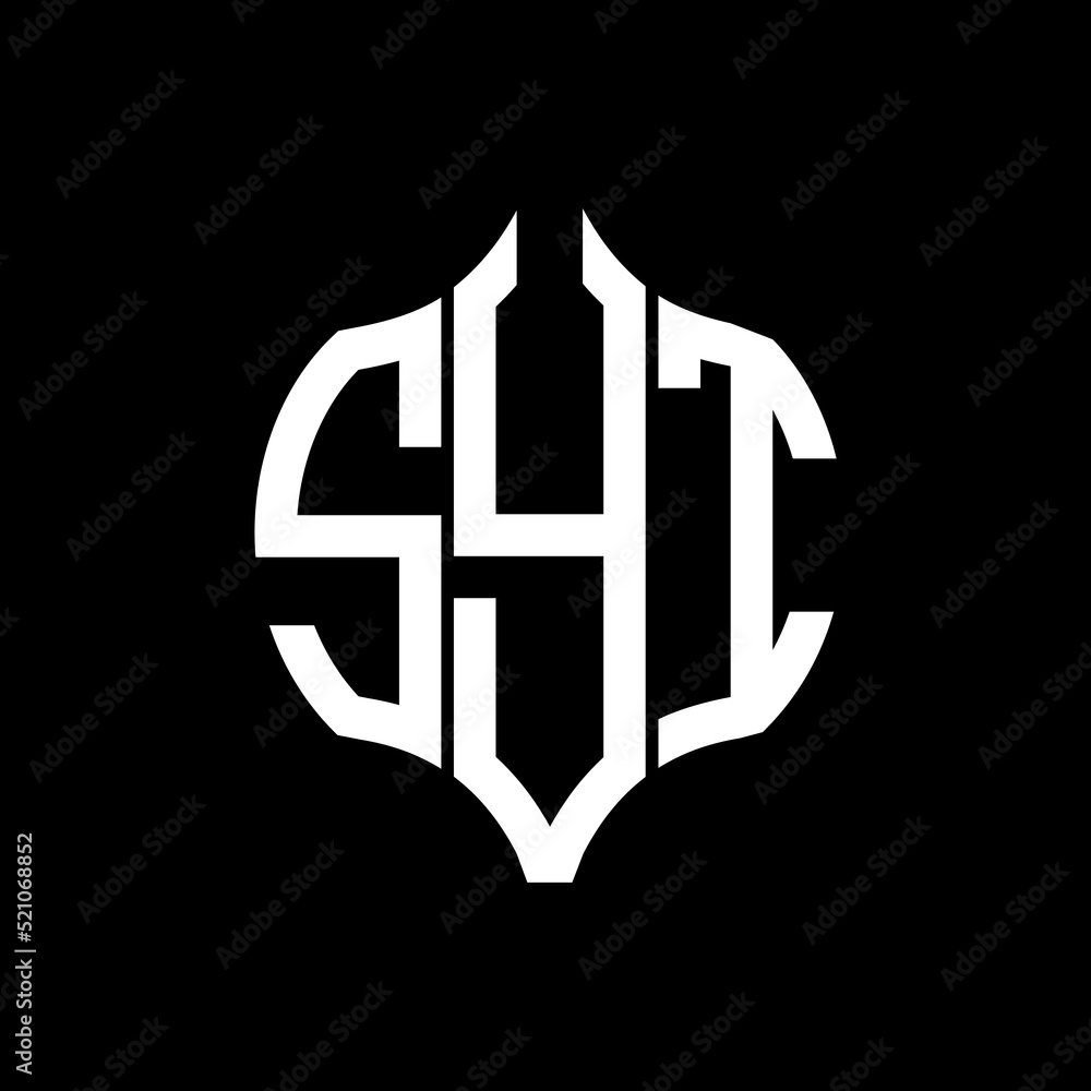 SYT letter logo. SYT best black background vector image. SYT Monogram ...