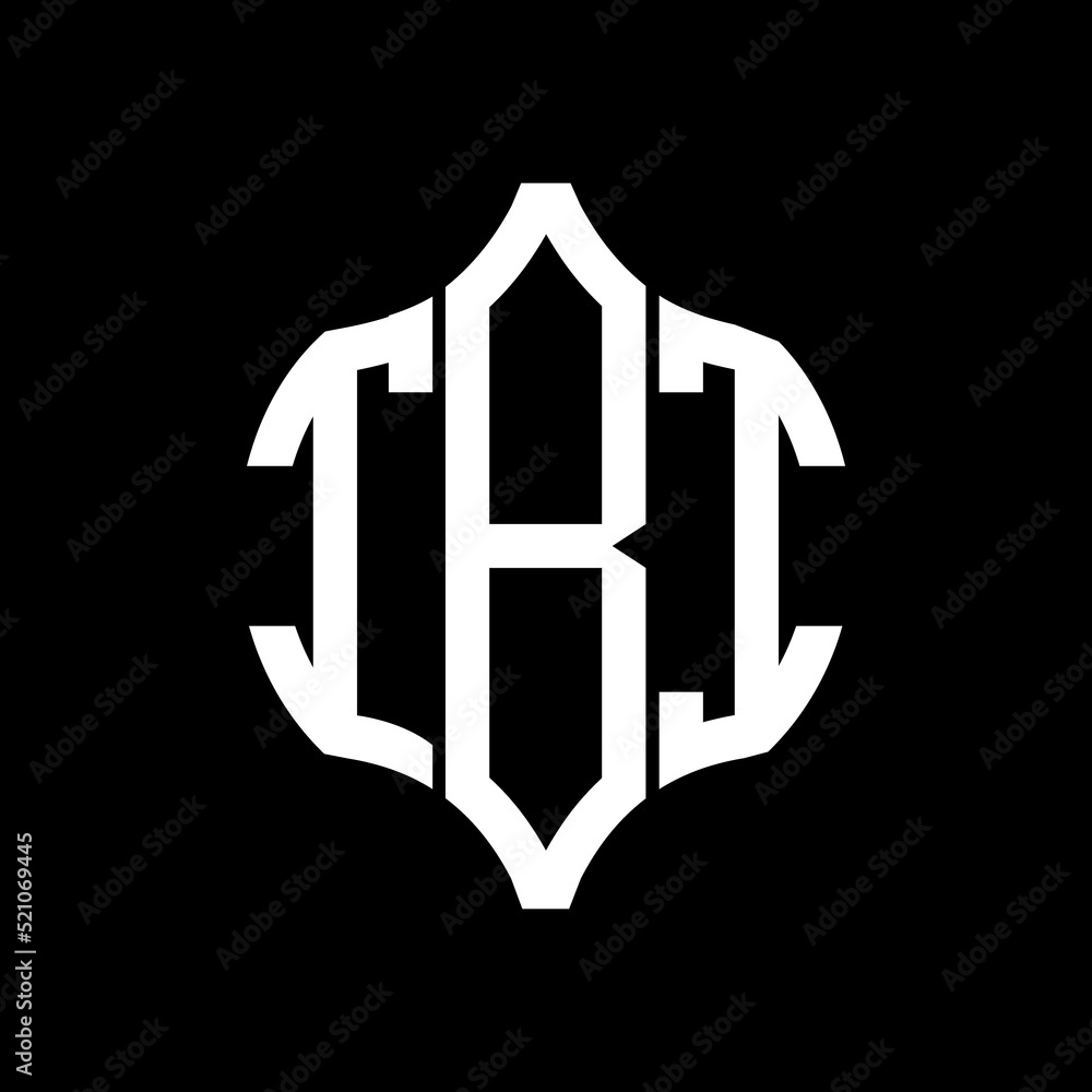 TBI letter logo. TBI best black background vector image. TBI Monogram ...