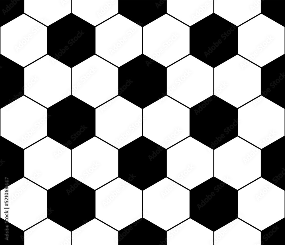 Ball texture. Football seamless pattern. Repeated sport. Repeat black ...