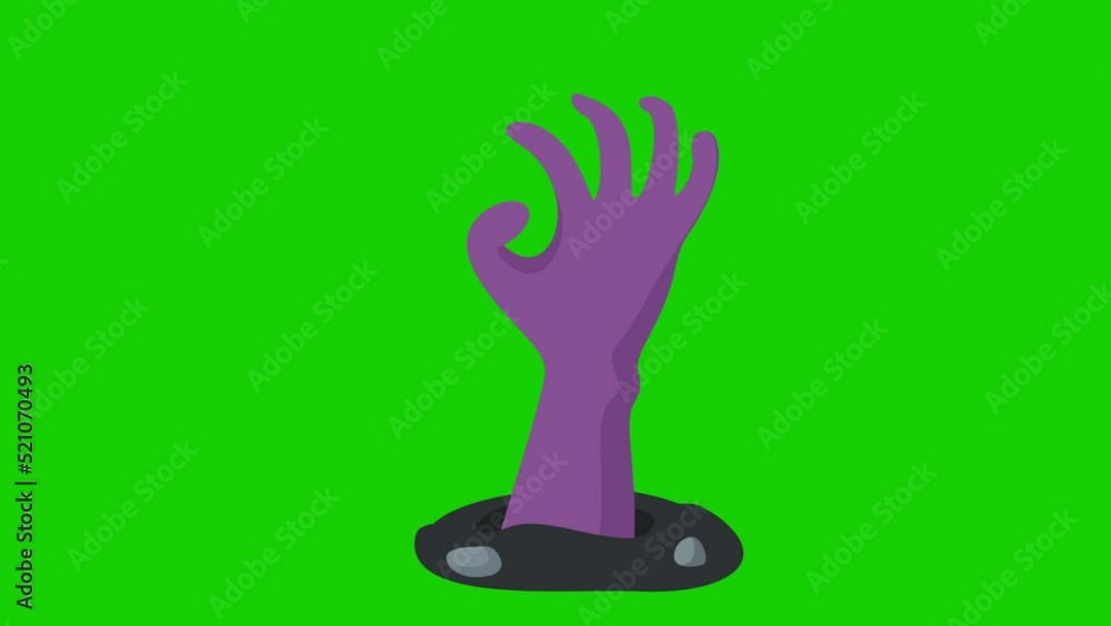 Crawling Hand animation on a green screen. Halloween Crawling Hand ...
