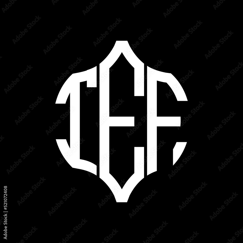 TEF letter logo. TEF best black background vector image. TEF Monogram ...