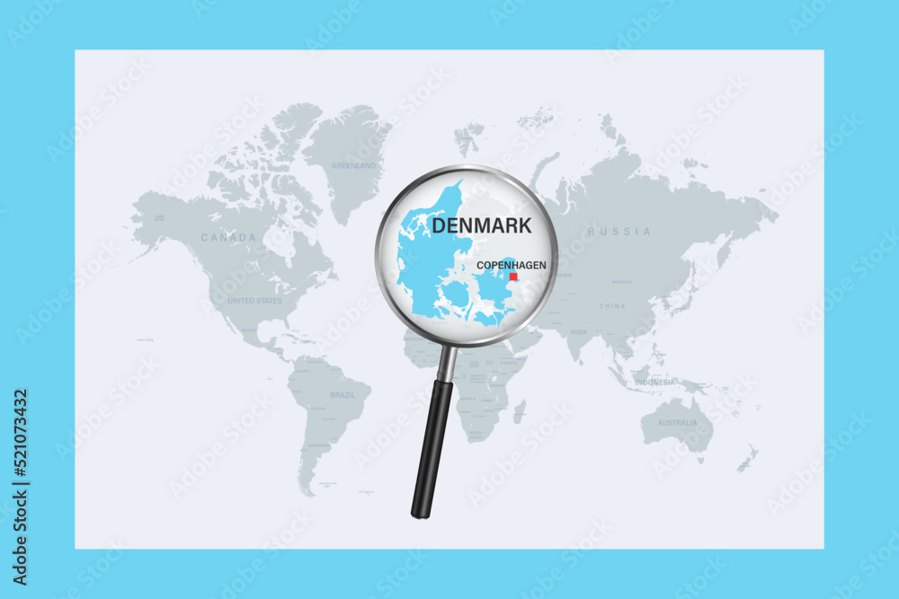 denmark on world map