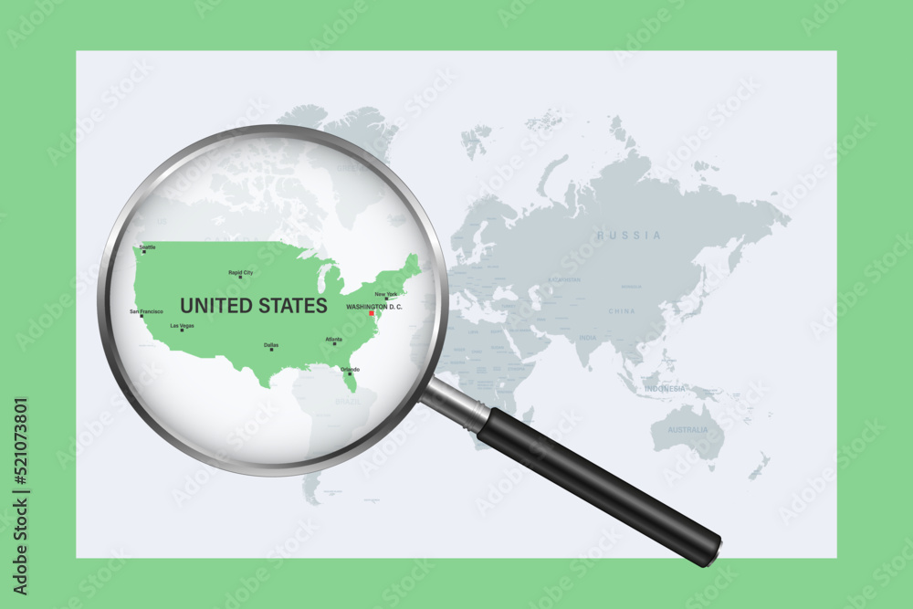 united states in world map