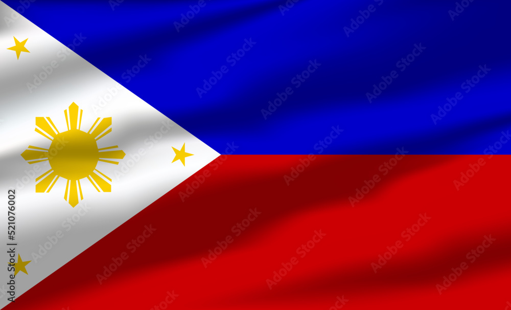 Vector Philippines Flag Waving Realistic Flowing Flags Stock Vector ...