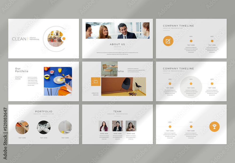 Clean Presentation Layout Stock Template | Adobe Stock