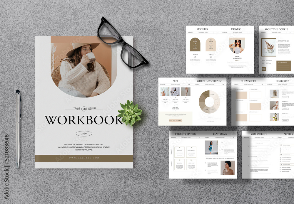 Work Book Creator Brochure Layout Stock Template | Adobe Stock