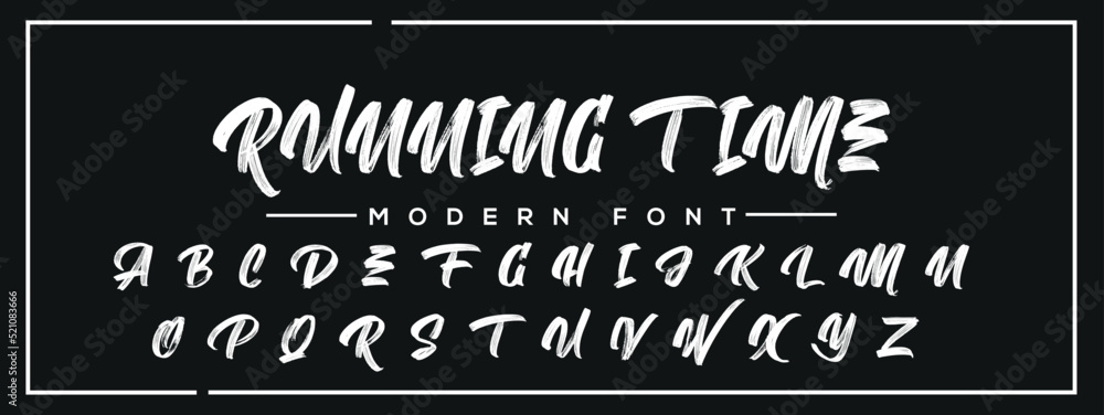 RUNNING TIME Elegant alphabet letters font and number. Classic ...