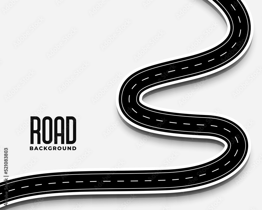 curve winding road pathway in 3d style design Stock Vector | Adobe Stock