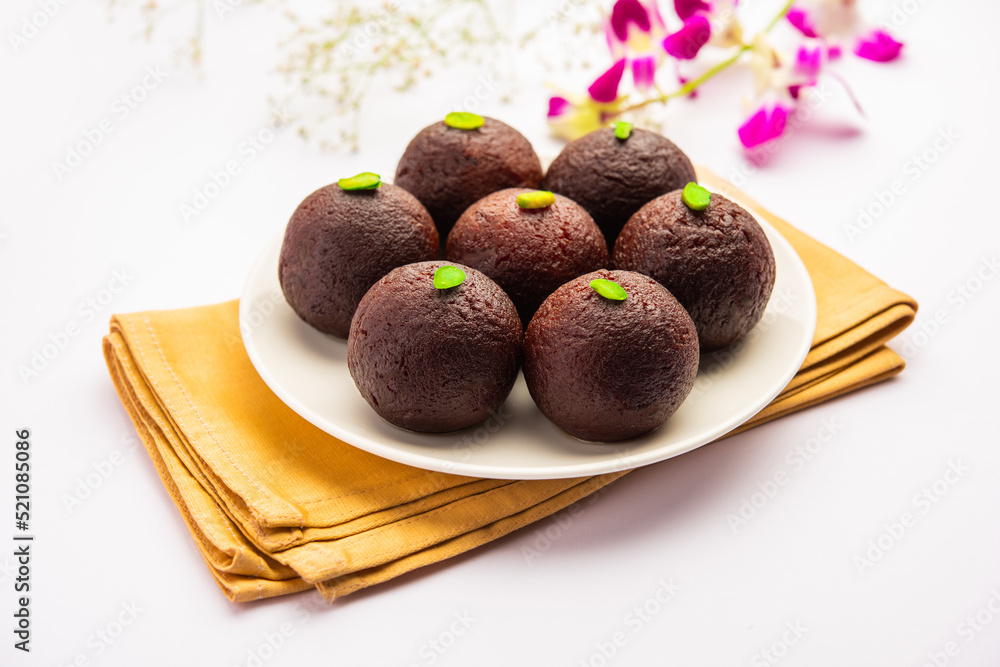 Indian Sweet Food Sweet Black Gulab Jamun Also Known as Kala Jamun ...