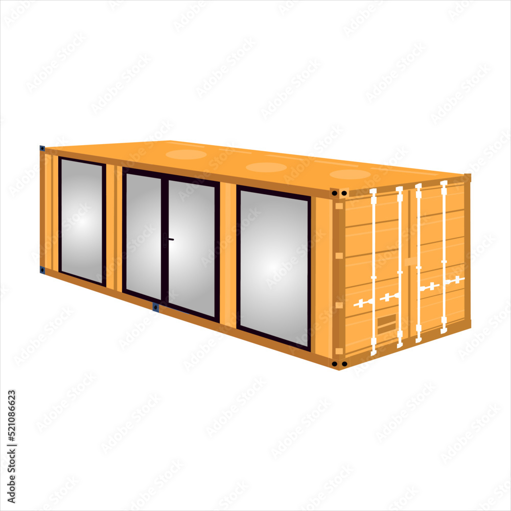 House from a cargo container. Big house from a container for a ship ...