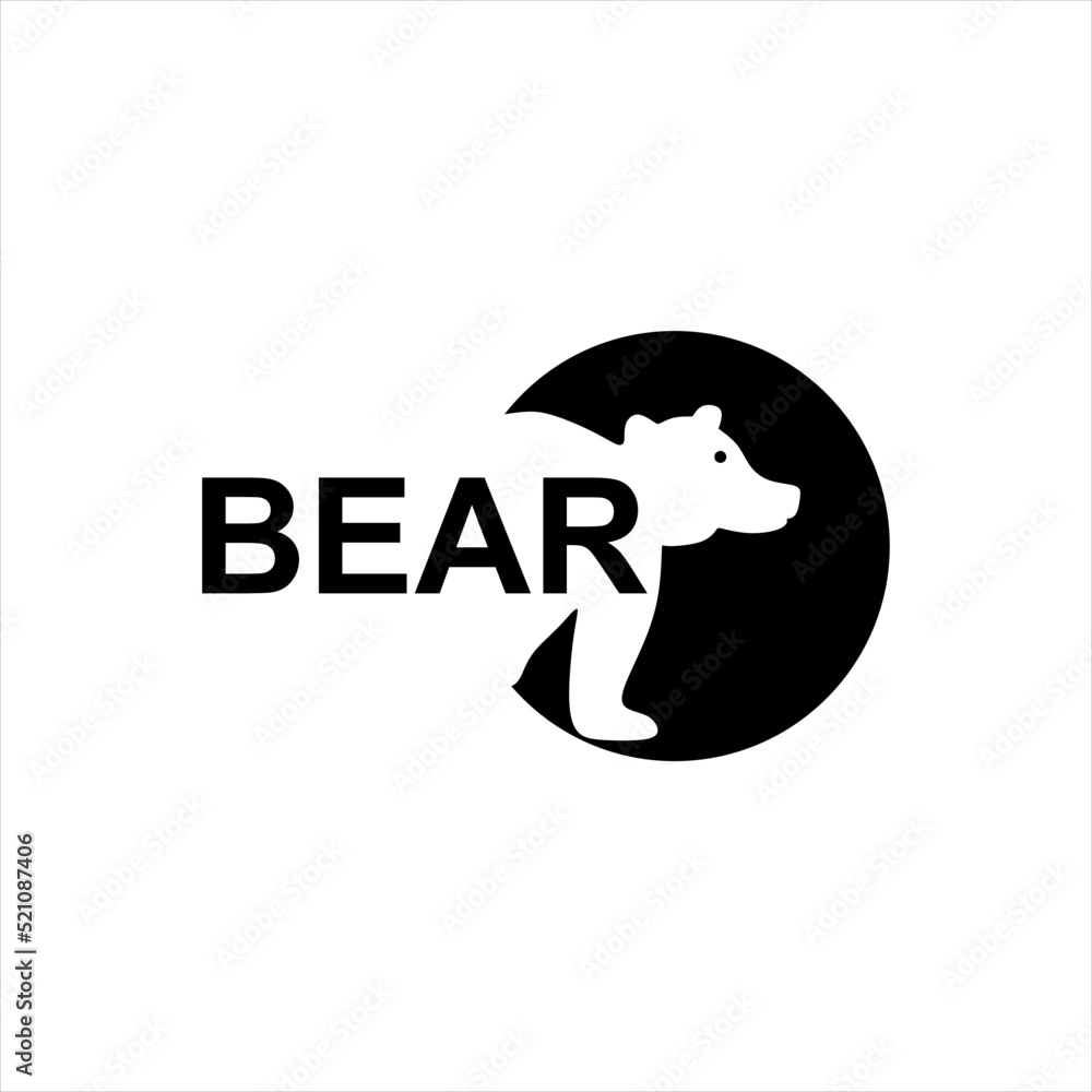 logo of bear, bear head A minimal design, Abstract bear logo Stock ...