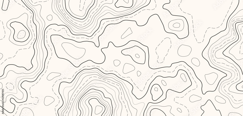 Retro topography map. White geographic contour map. Abstract outline ...