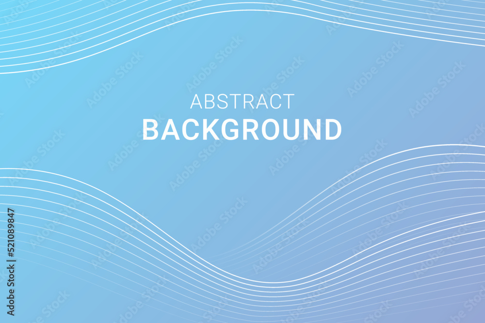Abstract blue gradient background with thin waves. Vector illustration ...