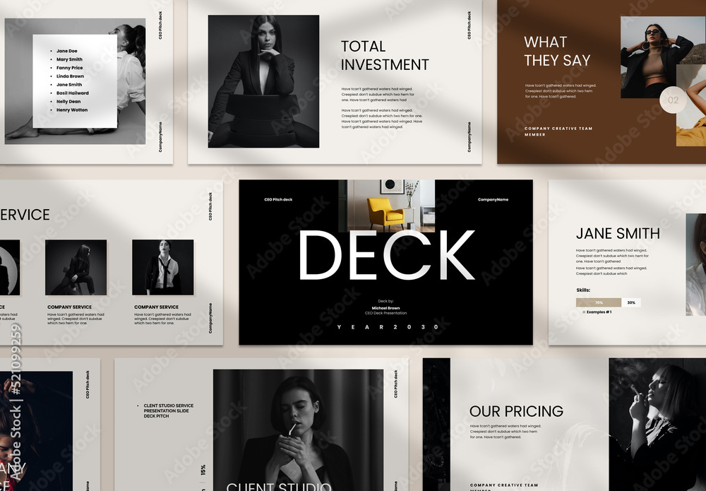 Pitch Deck Layout Stock Template | Adobe Stock