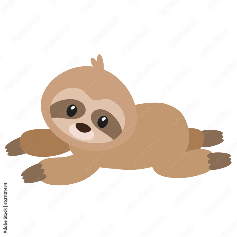 Cute baby sloth vector cartoon illustration Stock Vector | Adobe Stock