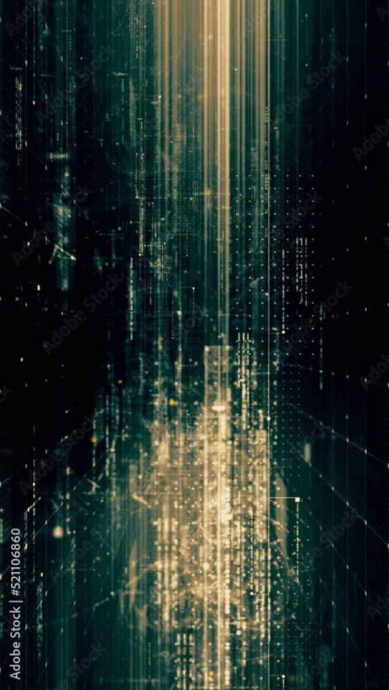 Vertical screen Format : Futuristic abstract de-focus Metaverse data ...