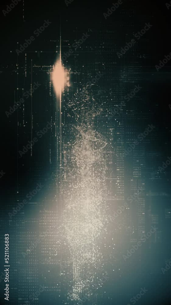 Vertical screen Format : Futuristic abstract de-focus Metaverse data ...