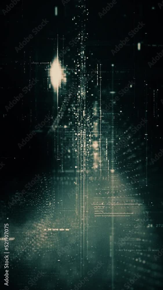 Vertical screen Format : Futuristic abstract de-focus Metaverse data ...