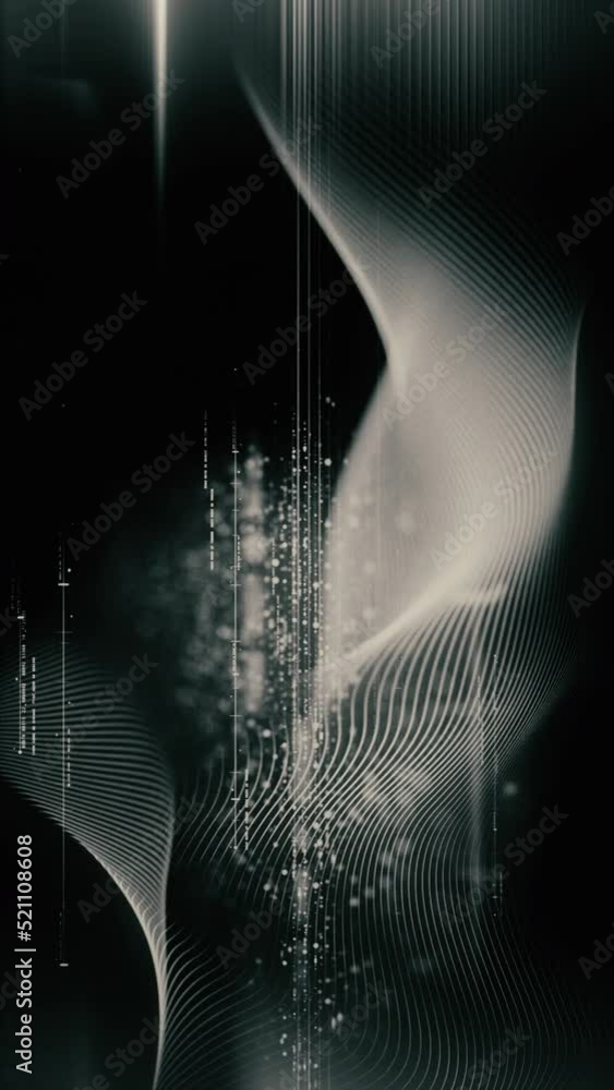 Vertical screen Format : Futuristic abstract de-focus Metaverse data ...