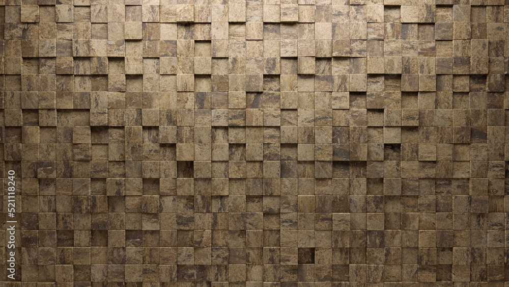 Polished, 3D Wall background with tiles. Square, tile Wallpaper with ...