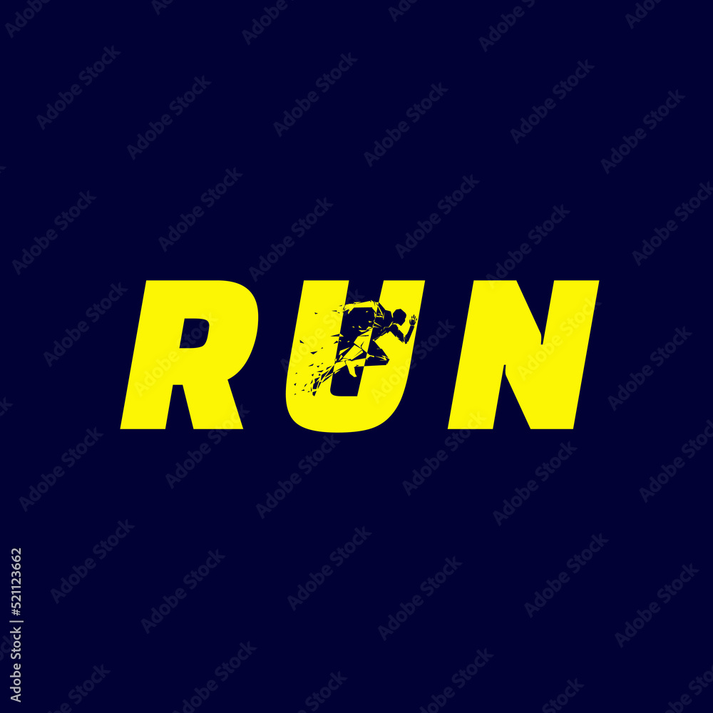 Ilustration vector of Run symbol , marathon icon, poster and logo ...