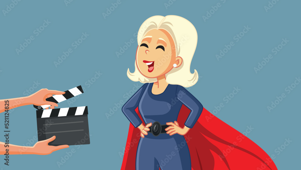 Female Superhero in Lead Role Motion Picture Concept Vector ...