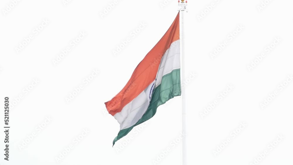 India flag flying high at Connaught Place with pride in blue sky, India ...