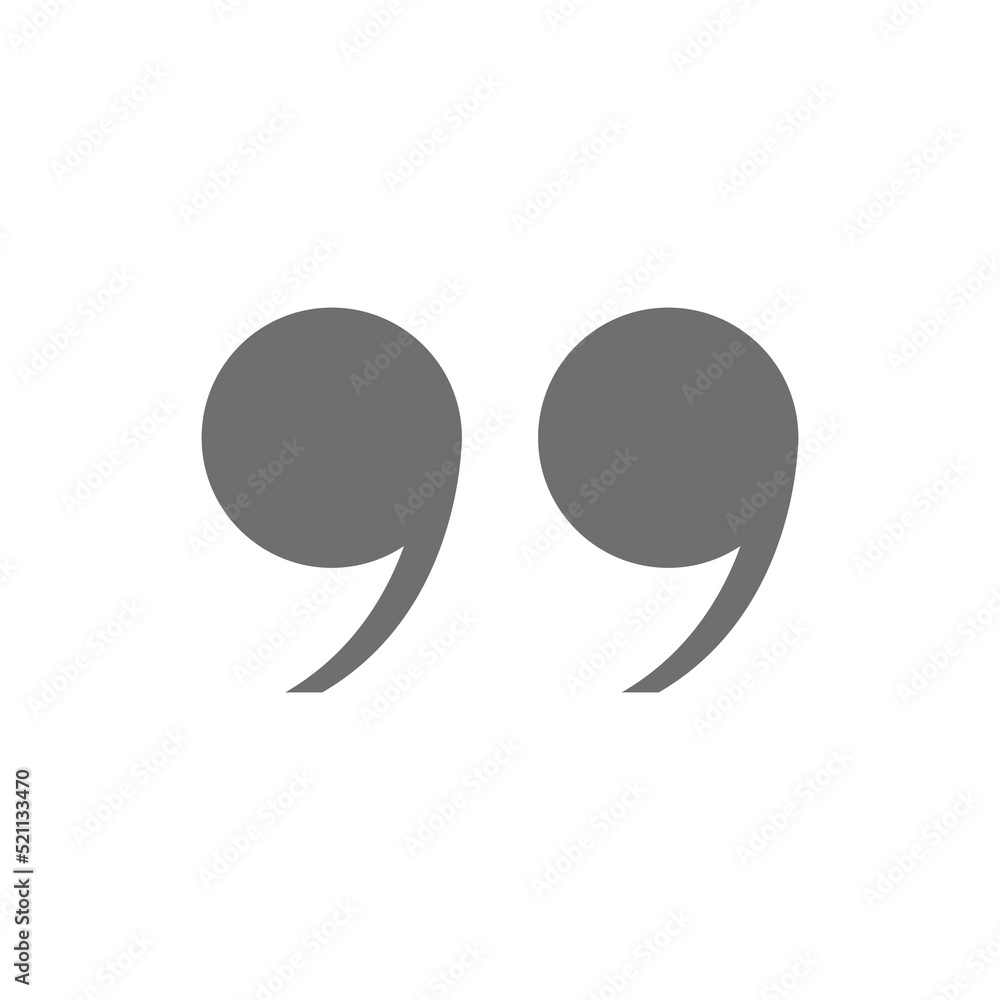 Eps10 Grey Vector Quotation Mark Icon Isolated On White Background Double Quotes Symbol In A